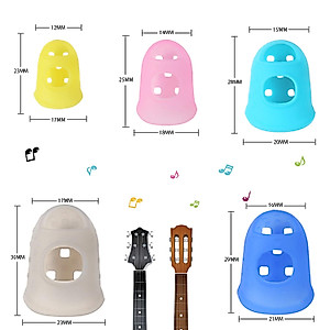50pcs Guitar Silicone Finger Protection Finger Protector Covers Caps in 5 Sizes