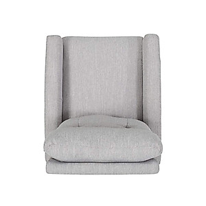 Great Deal Furniture Ishtar Contemporary Glider Swivel Push Back Nursery Recliner - Light Gray and Black Finish 35.75D x 25W x 39H in