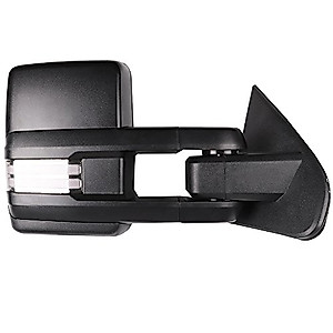 FEIPARTS Tow Mirrors Towing Mirrors Fit for 2014-2018 for Chevy Silverado for GMC Sierra 1500 Towing Mirrors with Left Right Side Power Heated LED Turn Signal Running Back Up Light Black Housing