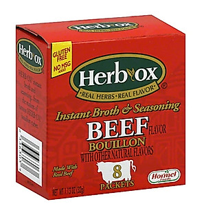 Herb Ox Beef Bouillon, 25 Cubes and 8 Packets (Pack of 2) - with Make Your Day Mini Bamboo Spatula