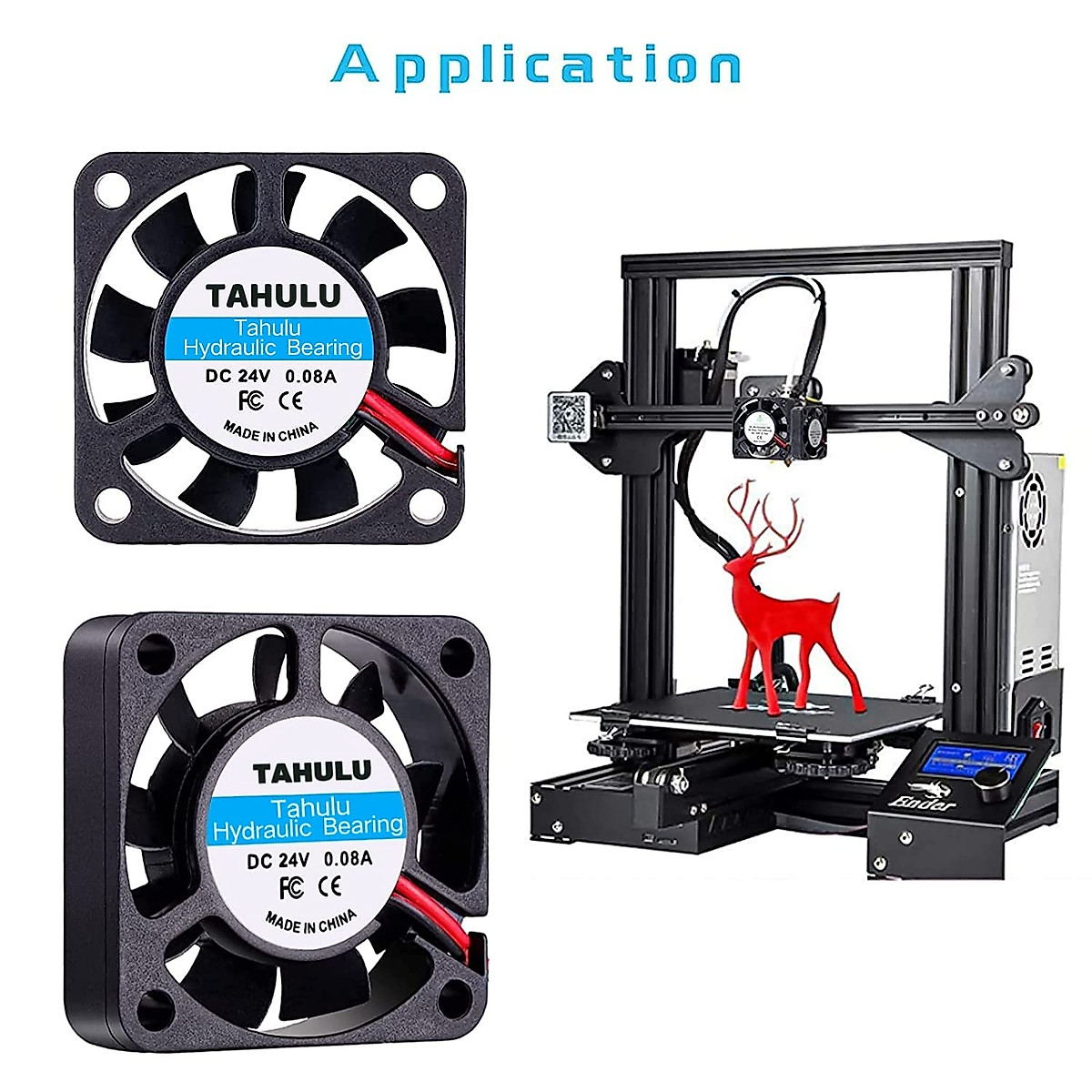 3D Printer Fan 24v 4010: 4pcs 3D Printer Cooling Fan 40mm Quiet 0.08A DC Mini Silent Brushless Fan 2 pin for 3D Printer, DVR and Other Small appliances Series Repair and Replacement