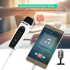 Voice Changer Microphone, Microphone Mic Voice Changer Microphone Microphone Karaoke Speaker with 4 Voice Conversion Modes for Smartphone PC