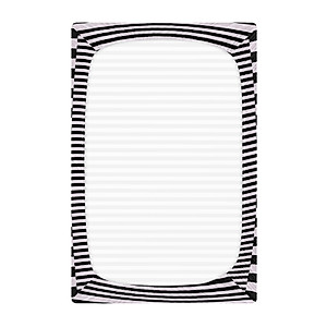 Kigai Black & White Stripe Crib Sheets for Boys Girls, Soft and Breathable Pack n Play Sheets, Portable Mini Stretchy Cribs Sheets, 39x27 Inch