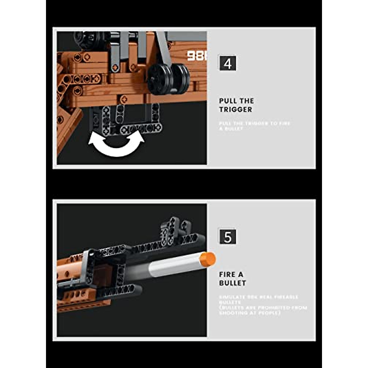 AmazingBlock Reobrix 77003 98k Model Building Toys with Shooting Function, 1028 PCS Building Kit, Collectible Building Bricks Set for Adults and Kids, DIY Building Blocks Present for Birthday