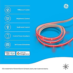 GE CYNC Smart LED Light Strip Extension, Color Changing Lights, Bluetooth and Wi-Fi Lights, Works with Alexa and Google Home, Requires GE CYNC LED Light Strip (sold separately), 40 Inches (1 Pack)