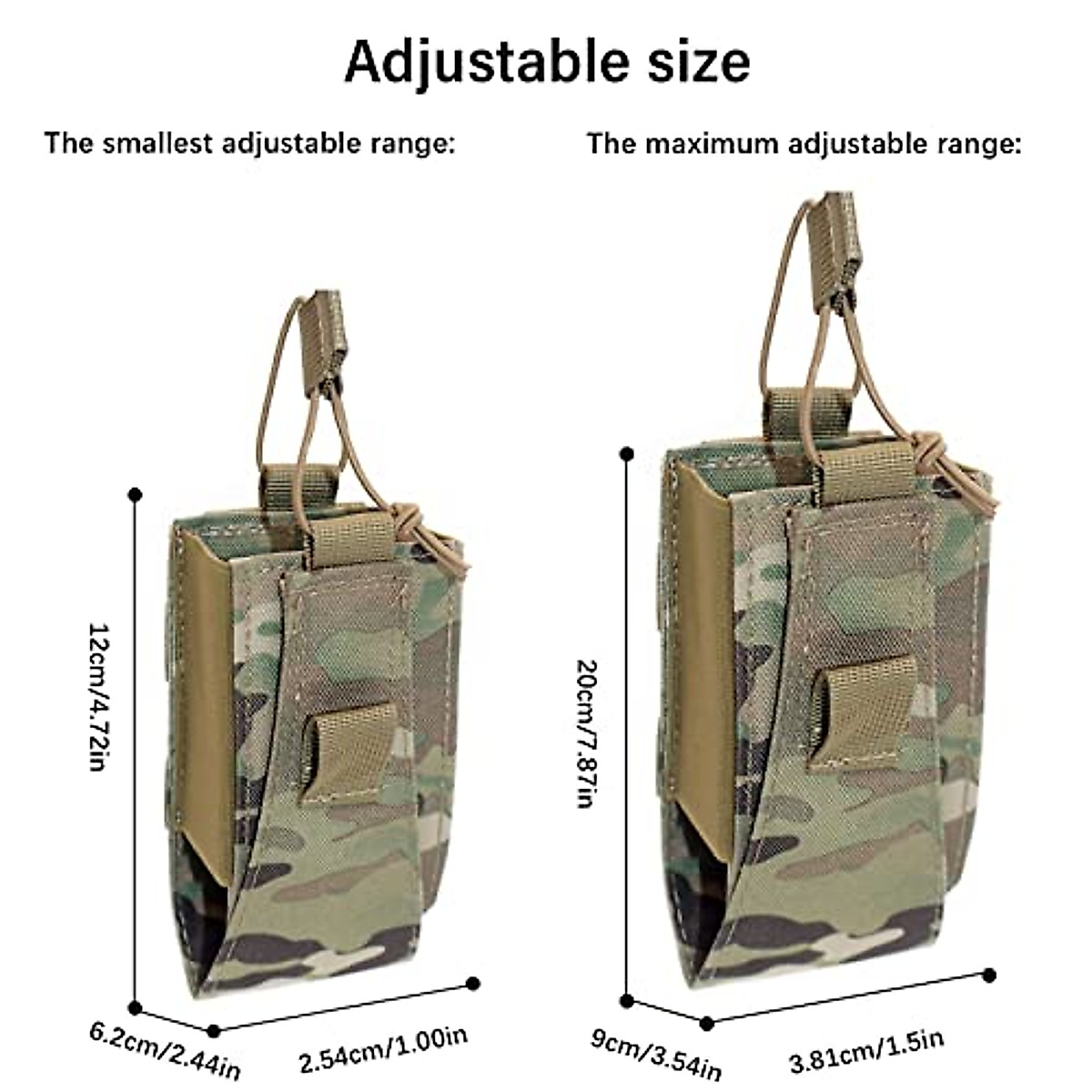 1000D Nylon Tactical Radio Holder Radio Case Radio Pouch Military Molle Radio Walkie Talkie Holder Bag Hunting Magazine Pouches Pocket for Two Ways Walkie Talkies Compatible (CP)