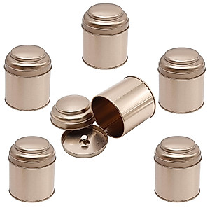 YSDADEEN 6 Pack Tea Tins Canister with Airtight Double Lids, Loose Leaf Tea Storage, 8 oz Round Tin Can Box for Loose Tea Bags Coffee Sugar Candy Spices