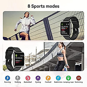 Smart Watch for Men Women 1.4 Full Touch Screen Fitness Tracker Watch with Heart Rate Blood Pressure Sleep Monitor IP68 Waterproof Smartwatch for Android iOS Phones Sports Watch with Step Counter