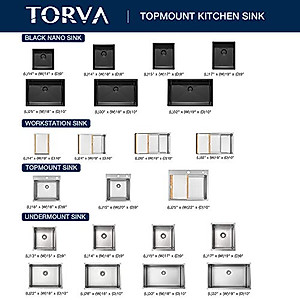 TORVA 18-Inch Drop-in Kitchen Sink, 16 Gauge Stainless Steel Topmount Single Bowl - 9 Inches Deep Bar/Prep Basin