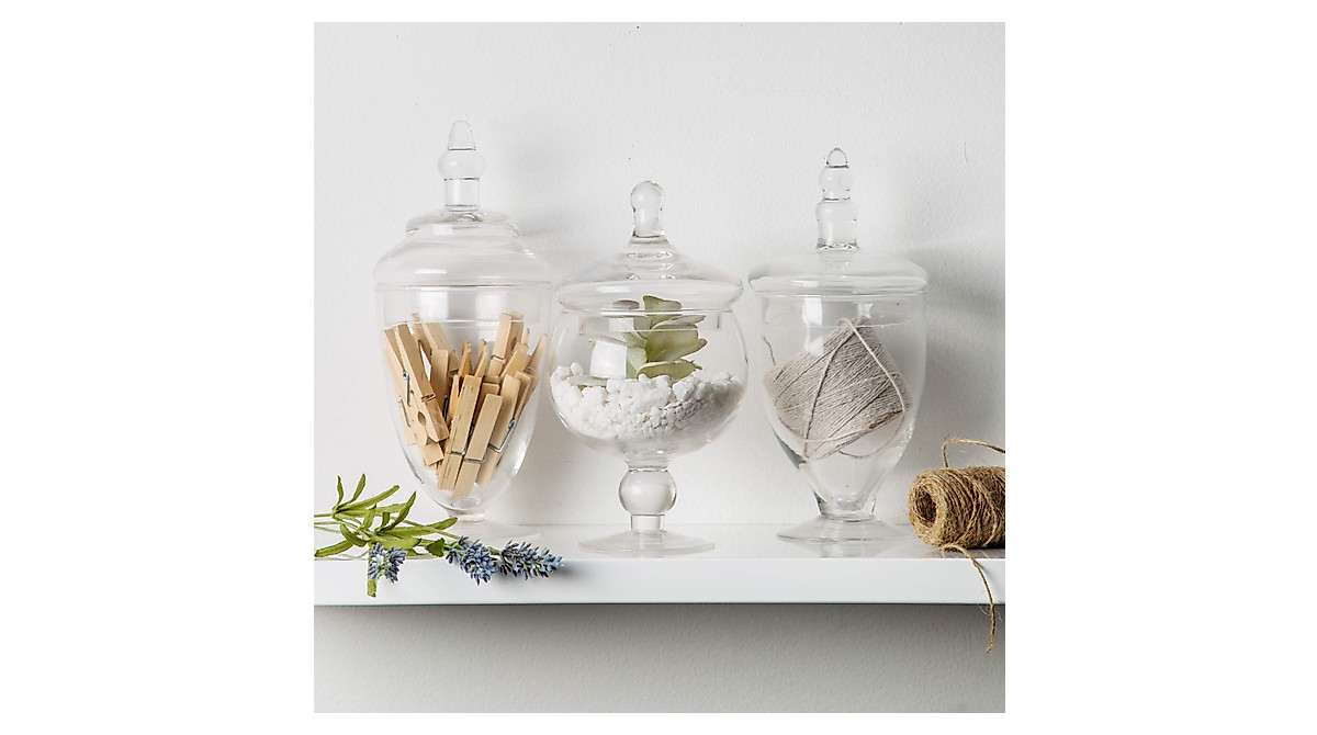 Elegant 3-Piece Glass Apothecary Jars for Home & Event Decor