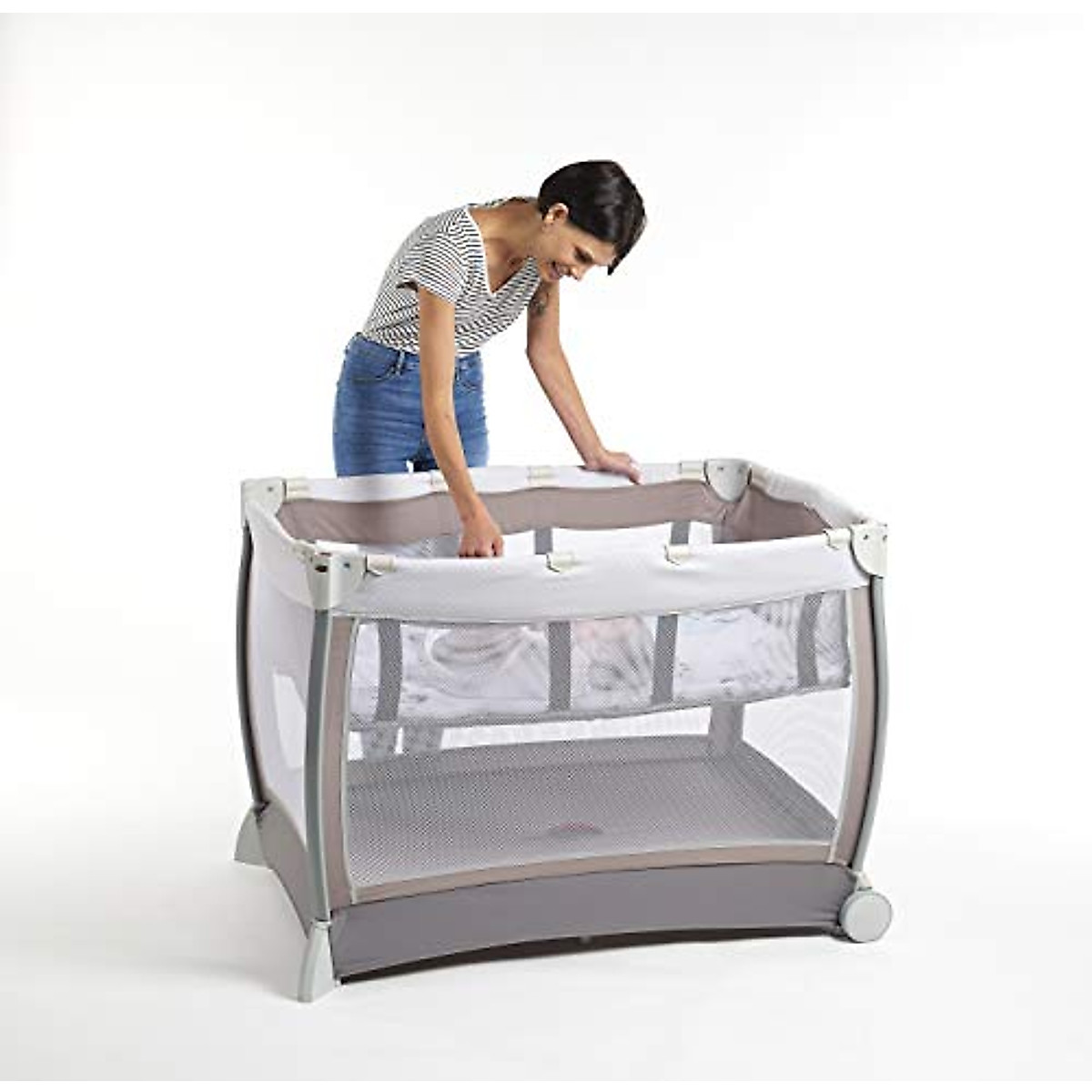 Tiny Love 6-in-1 Here I Grow Deluxe Playard, 6 Mode Baby Playpen: with Bassinet, Playmat, Toy Arch, Changer, and Travel Bag, Magical Tales