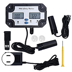 Alvinlite Water Quality Meter, PH & Temperature 2-in-1 Monitor Meter, Dual Display Water Quality Monitoring Kit High Accuracy for Aquarium Hydroponics Pools Tanks Spa(110V)