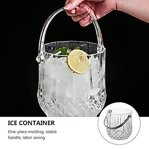 DOITOOL Champagne Bucket with Handle and Ice Tong - Wine Cooler Bucket Clear Ice Buckets for Parties - Portable Wine Chiller Bucket Acrylic Ice Bucket for Champagne or Beer Bottle