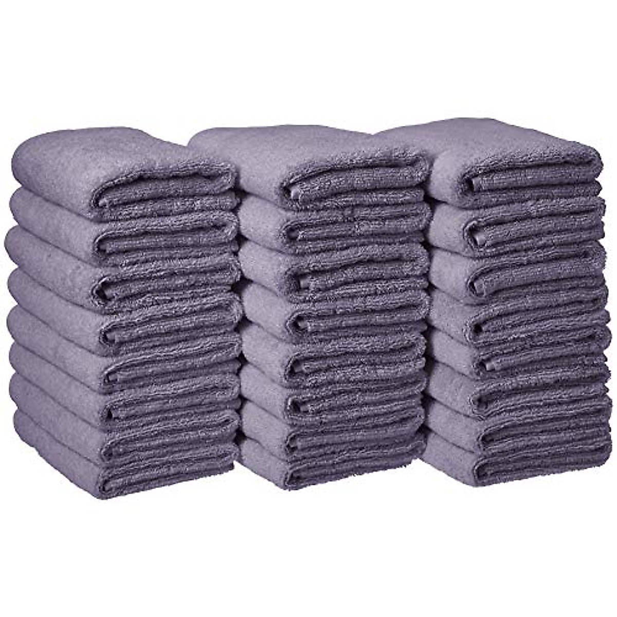 Amazon Basics Cotton Hand Towel - 24-Pack, Lavender, 16" x 26"
