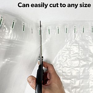 Buena Goods 10 Inch x 144 Feet Inflatable Bubble Cushioning Wrap Roll - Includes Free Pump - Large Heavy Duty Air Pillows for Shipping - Shipping Air Pillows - Moving Supplies - Wine Bottle Protector