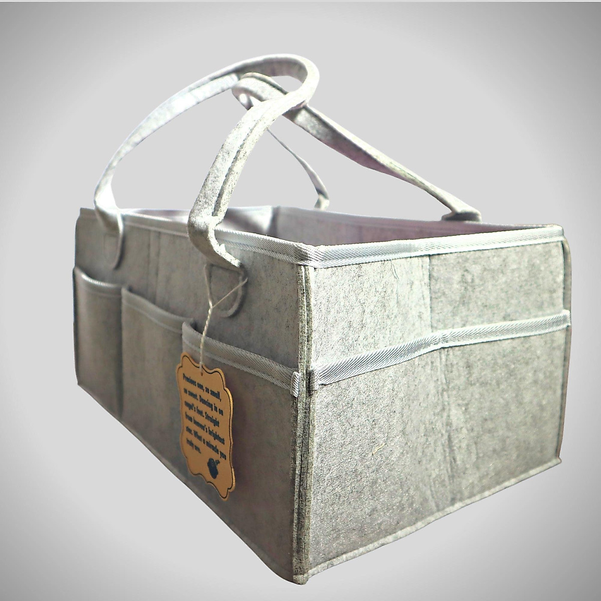 Foldable Diaper Bag Caddy Organizer Portable Car Diaper Caddy for Baby Boy Includes Removable Dividers Large Diaper Caddy Organizer for Changing Table Movable Felt Diaper Caddy for Car