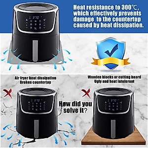 Heat Resistant Mat for Air Fryer Anti-slip mat for kitchen appliances, 1 Pcs Kitchen Countertop Heat Protector Mat Kitchen Hot Pads for Ninja Foodi Air Fryer, Coffee Maker(grey 14x14inch)