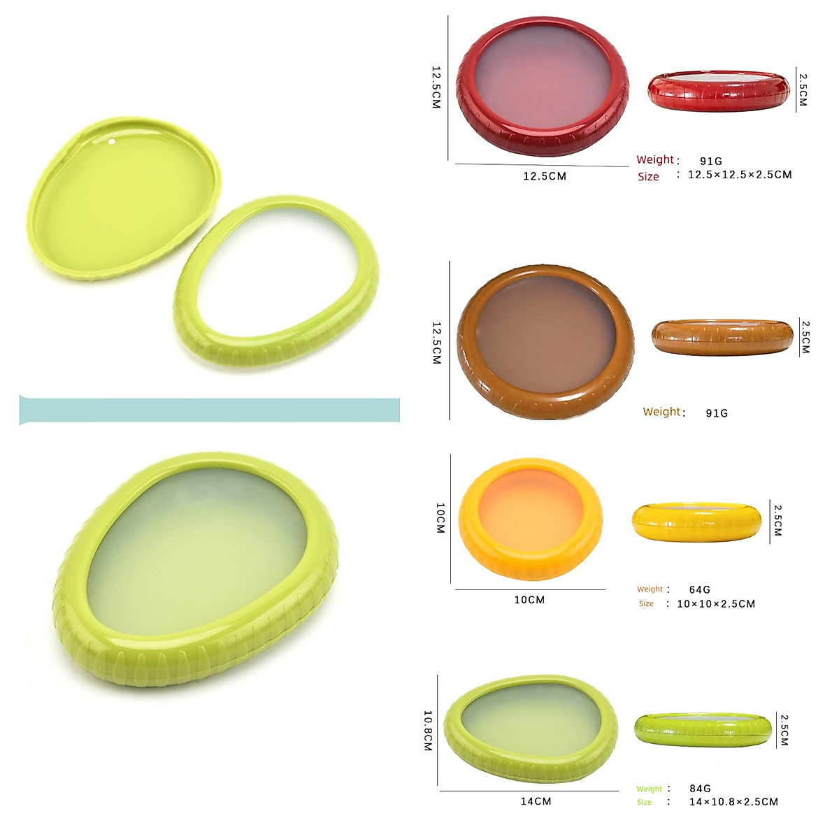 EDUFUNBO Set of 4 Reusable Storage Containers for Fridge, Avocado Saver and Tomato Holder, Ideal for Garlic, Onions, Lemons, Potatoes