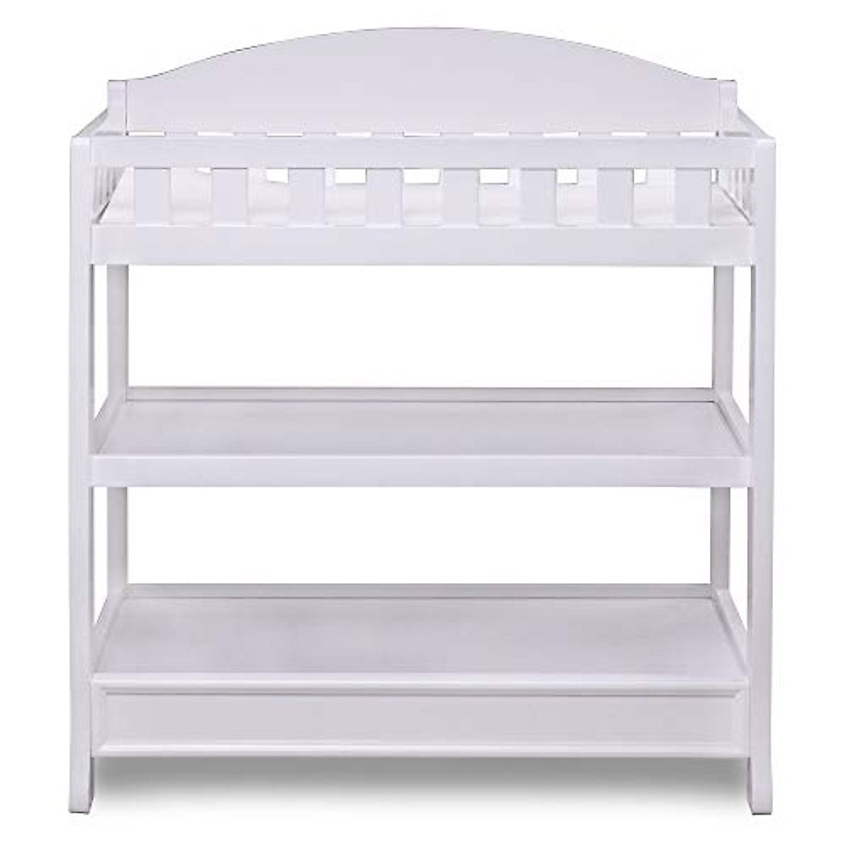 Delta Children Infant Changing Table with Pad, White and Waterproof Baby and Infant Diaper Changing Pad, Beautyrest Platinum, White