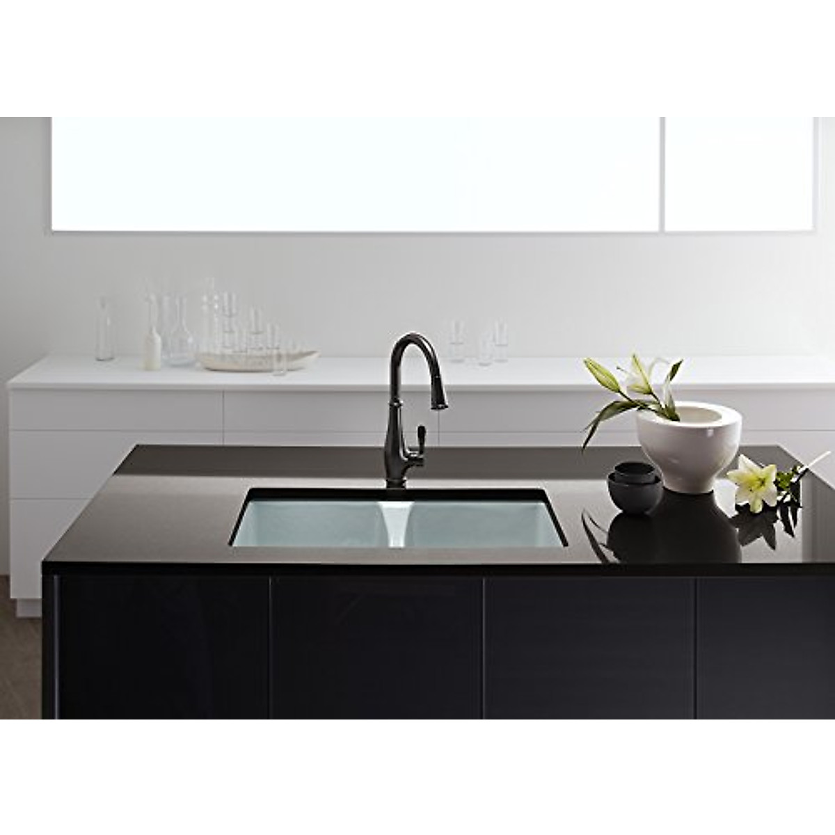 KOHLER K-5873-5U-0 Deerfield Kitchen Sink, 2.375, White