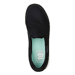 Skechers Women's GO Walk CLASSIC-10 Year Anniversary Sneaker, Black/White, 9