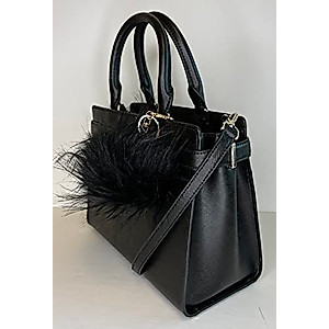 Kate Spade New York Staci MD Satchel bundled with matching Slim Bifold Wallet and Fur Pom (Black)
