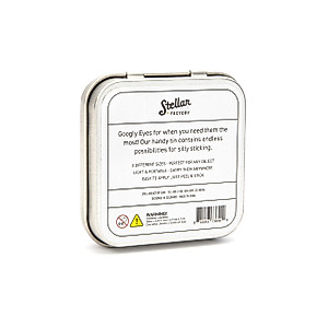 Stellar Factory Googly Eyes: Emergency Use Adhesive Eyeballs in Giftable Steel Tin - 150 pcs, 3 Sizes