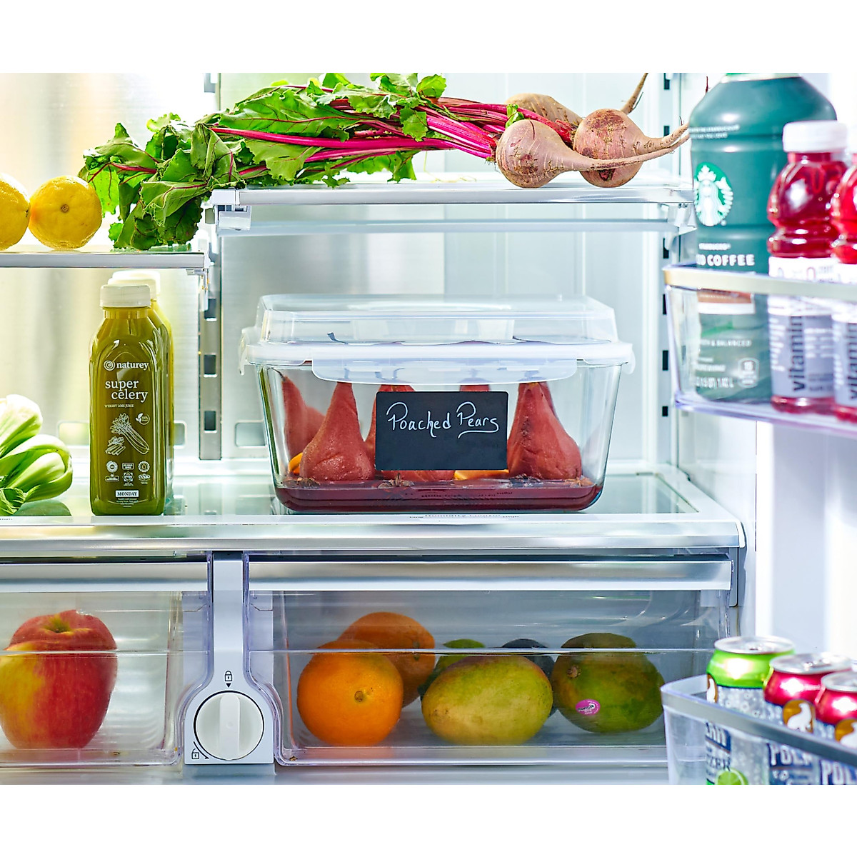 + BONUS LABELS. 28 Cup Extra Large Oven Safe Glass Food Storage Container with Airtight Lids - 220oz / 6500ml Storing Container Lunch Food, Vegetables, Baking Casserole, Roasting Turkey, BPA Free