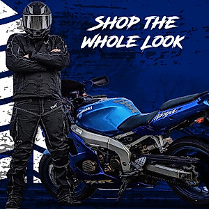 HWK Spyder Motorcycle Jacket for Men with Weather Resistant Cordura Textile Fabric for Enduro Motocross Jacket LARGE/BLACK