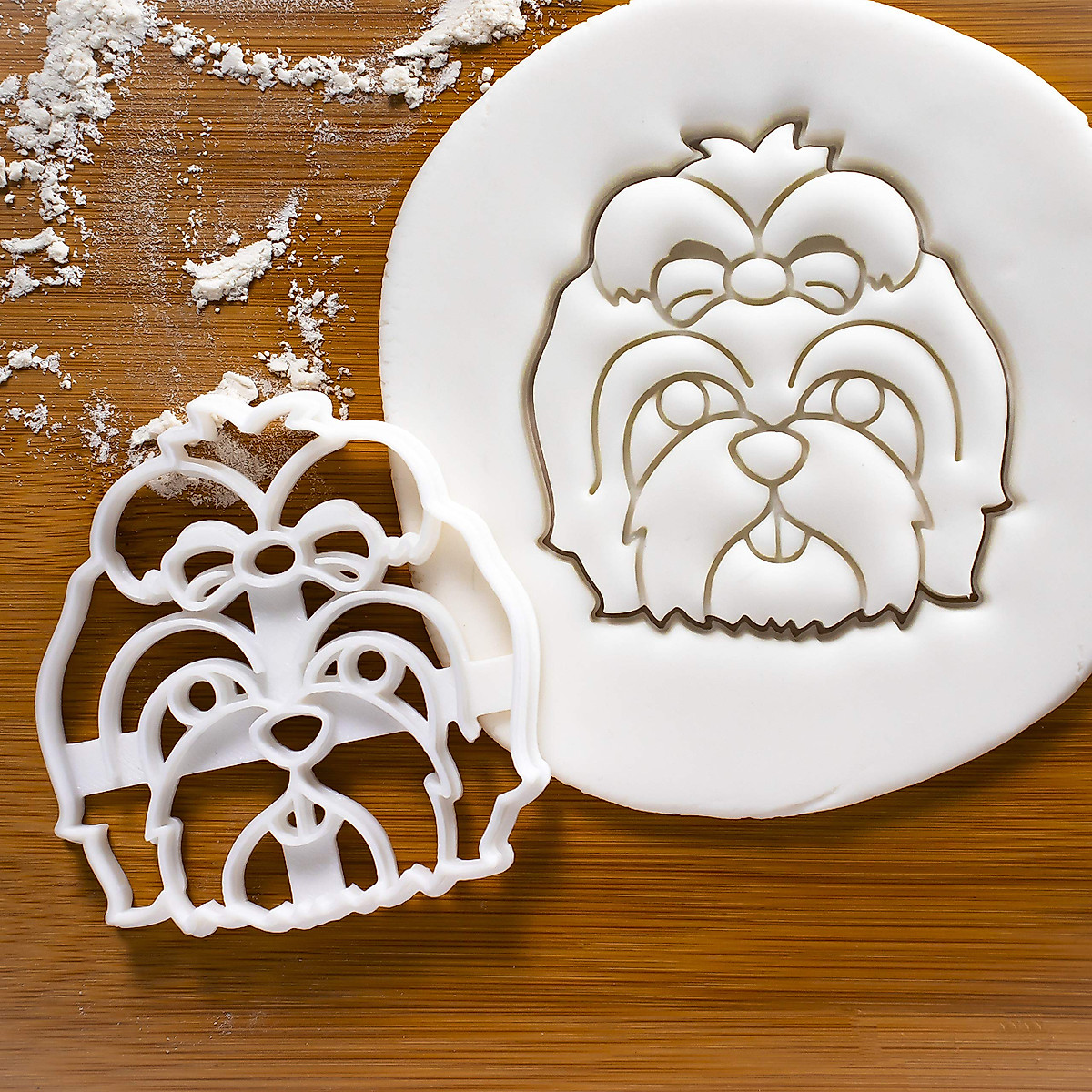 Set of 2 Shih Tzu cookie cutters (Designs: Body & Face), 2 pieces - Bakerlogy
