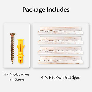 LeeQinersw Floating Nursery Book Shelves - Nursery Shelves for Wall White Hanging Bookshelf for Kids, Scalloped Book Shelf for Kids Rooms, 4 Pack