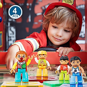 ZNZ Magnetic People Figures for Kids 4 Pieces Toys Compatible with Magnetic Tiles Magnet Blocks for Boys and Girls Gifts