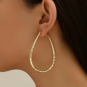 Lightweight Teardrop Hoop Earrings for Women