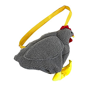 Women Cute Chicken Animal Style Shoulder Handbag Girl Hen Crossbody Purse Messenger Bag (Light Grey)