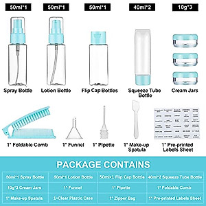 NUTAKI Tsa Approved Travel Toiletry Bottles Containers Kit (LEAKPROOF BPA FREE) Travel Accessories - 12 Pieces/Clear Case
