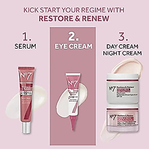 No7 Restore & Renew Serum & Eye Cream Bundle - Includes Face & Neck Multi Action Serum and Multi Action Eye Cream - Skincare Kit for Face, Neck and Eyes - 2-Piece Bundle