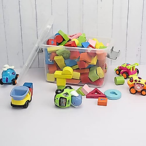 AnnkkyUS 6-pack Small Storage Bins with Lids, Clear Plastic Storage Boxes