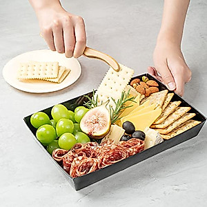 Restaurantware Matsuri Vision 9 x 6 x 1.5 Inch Large Sushi Trays 100 Greaseproof Sushi Packaging Boxes - Lids Sold Separately Disposable Black Paper Sushi Containers For Entrees Or Desserts