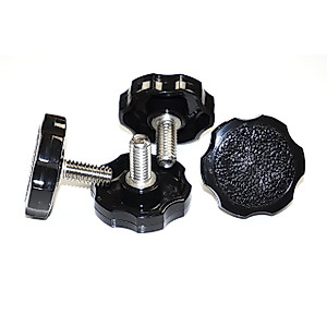 5/16-18 x 3/4" Rosette Thumb Screw Thumb Screws Thumbscrew Stainless Steel Clamping Knobs Black (4)