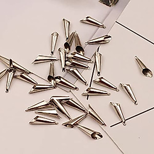 mollensiuer 100 Pcs Long Flower Bead Caps Hollow Bead Caps Spacers Cone Bead Caps Jewelry End Caps Spacer Beads Jewelry Findings Charms for Earring Pendant Neckalce Jewelry DIY Craft, Silver