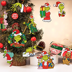 RINOLY 24pcs Christmas Tree Ornaments,Christmas Wood Ornaments for Tree,Christmas Tree Decorations