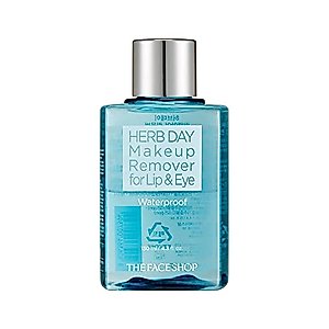 THE FACE SHOP Herb Day Lip & Eye Makeup Remover Waterproof | Gentle & Clean Waterproof Thick Makeup Remover | Suitable for All Skin Type | 4.4 fl. Oz,K-Beauty