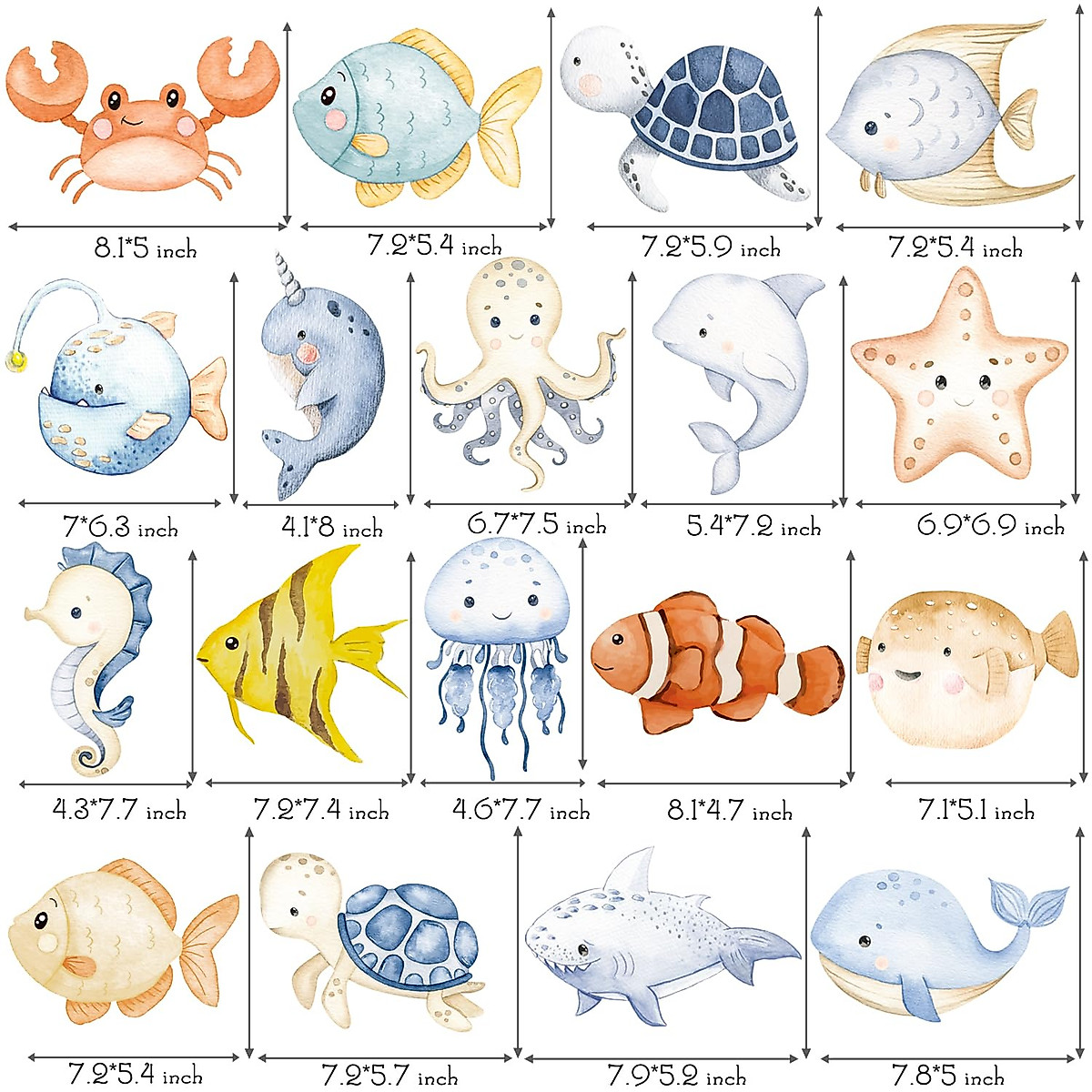 Ocean Animals Hanging Swirls 20Pcs Under The Sea Party Hanging Decorations Marine Animals Party Swirls Ceiling Ocean Party Decorations Streamers for Ocean Sea Theme Baby Shower Supplies