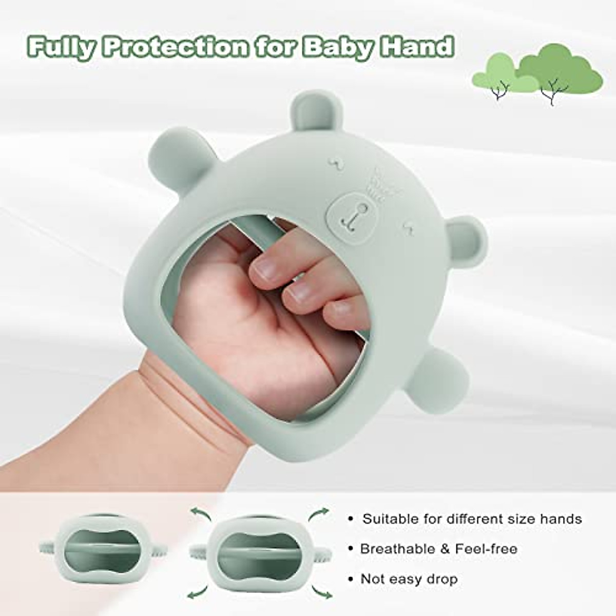 Teething Toys for Babies 3+ Months, AEOLZ Infants Anti-Drop Silicone Baby Mitten Teether Toy for Soothing Sore Gums, Baby Teething Relief Sucking Needs Chew Toy, BPA Free