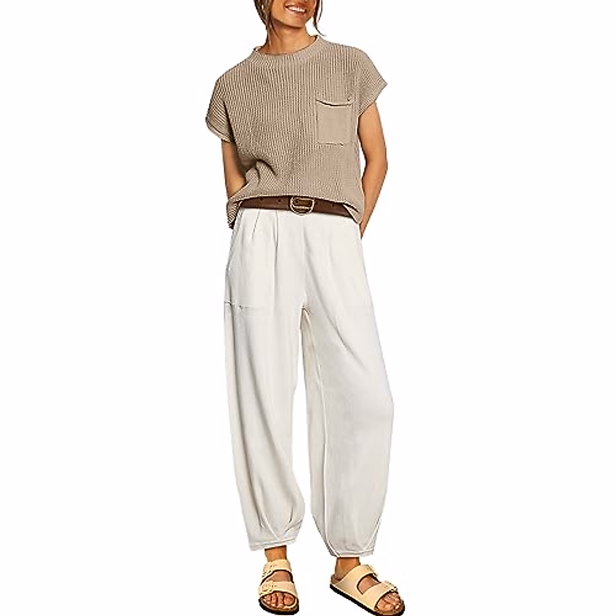 LILLUSORY Fall Outfits Clothes Womens Two 2 Piece 2023 Summer Fashion Matching Lounge Pajamas Sets Cozy Knit Sweater Loungewear Set Clothes Clothing Ribbed Oversized Sweaters Tops Dress