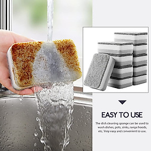 LIGHTAOTAO 10pcs Sponge Scouring Pad Scrub Sponges Kitchen Dishwashing Pad Reusable Kitchen Sponge Cookware Washing Sponges Dish Cleaning Sponge Soap Control Brush Kitchen Scrub Double Sided