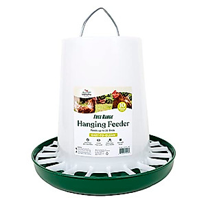 Harris Farms Free Range Hanging Poultry Feeder | Twist Lock Base | 10 Pound,White