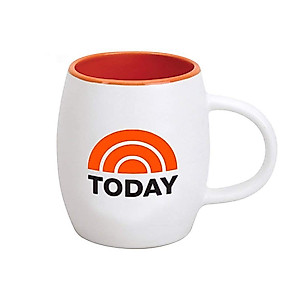 TODAY Logo Ceramic Mug, White with Orange Interior 15 oz - Official Coffee Mug As Seen On the Show with Savannah Guthrie, Hoda Kotb and Al Roker on NBC