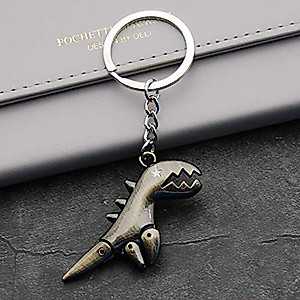 YONGYAN Dinosaur Cute Keychain Couple Keychain Pendant Unisex Car Keyring Alloy Bag Accessories for Men and Women (Copper)