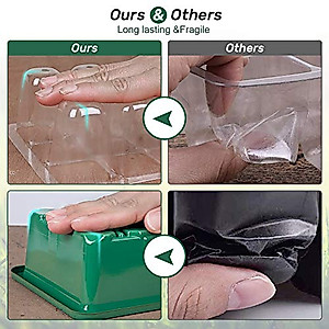 Bonviee 10 Packs Seed Starter Tray Seedling Tray (12 Cells Per Tray) Humidity Adjustable Plant Starter Kit with Dome and Base Greenhouse Grow Trays for Seeds Growing Starting